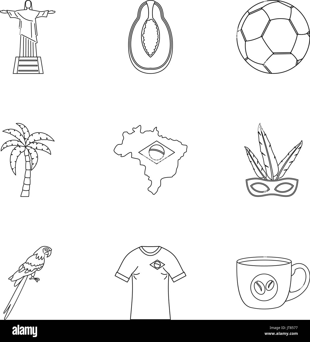 Brasilien symbole vektor illustration Schwarzweiß-Stockfotos und ...