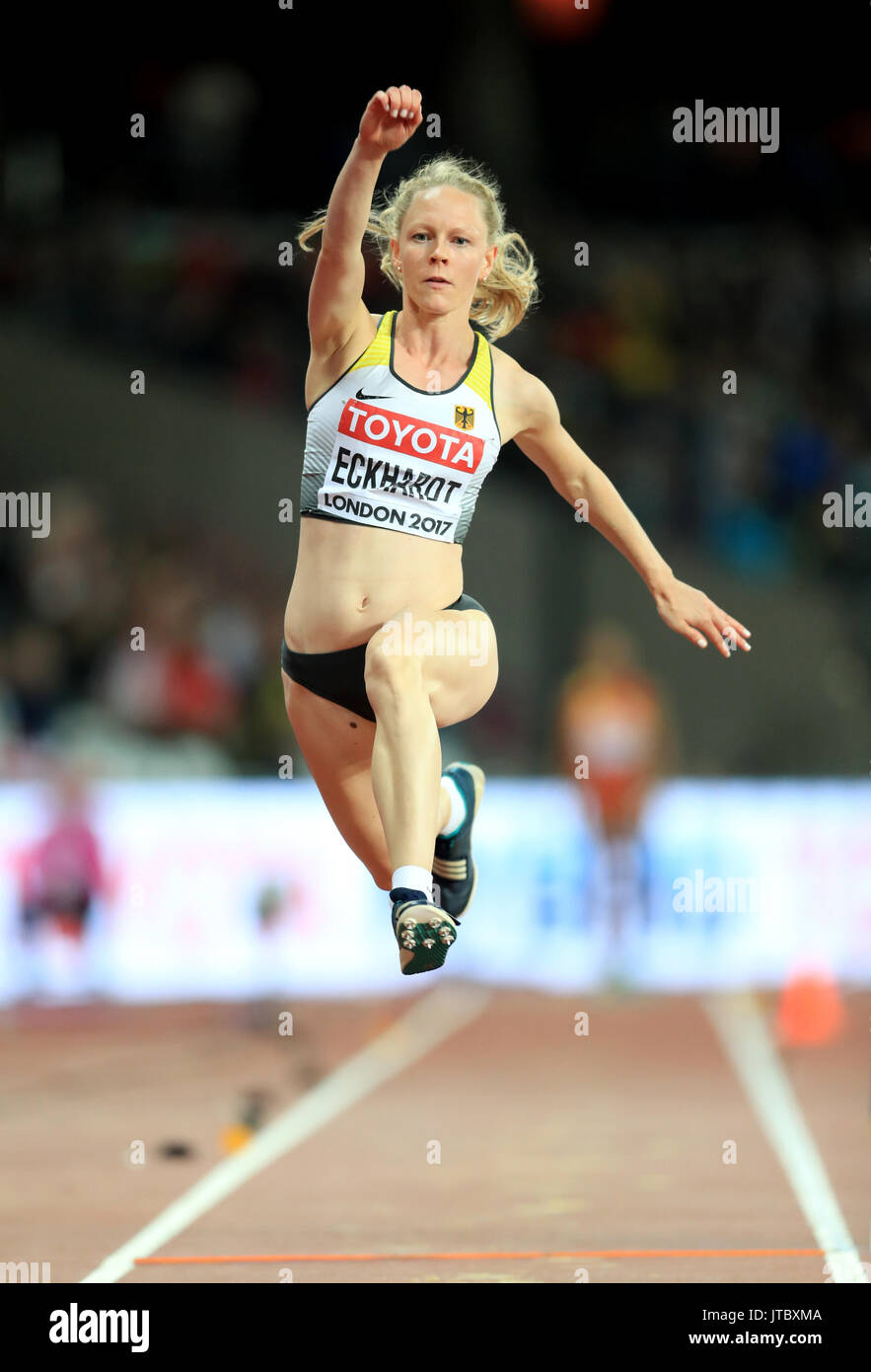 Die deutsche Neele Eckhardt in Aktion beim Triple Jump-Finale der ...