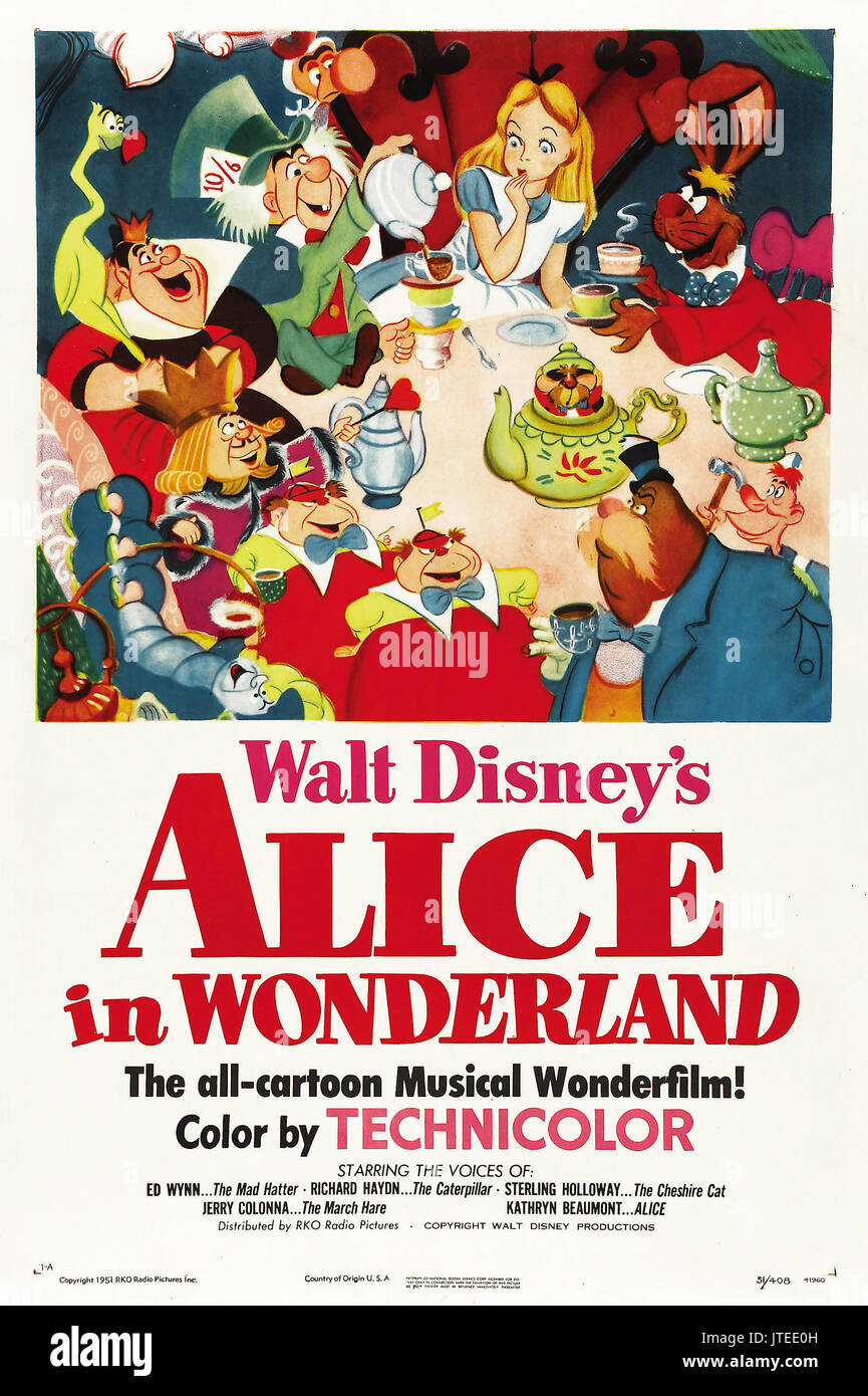 Film Poster Alice im Wunderland (1951 Stockfotografie - Alamy Film Poster Alice im Wunderland (1951 Stockfotografie - Alamy