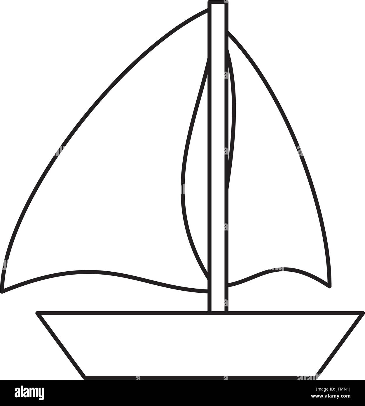 Black White Illustration Sail Boat Stockfotos und -bilder Kaufen - Alamy