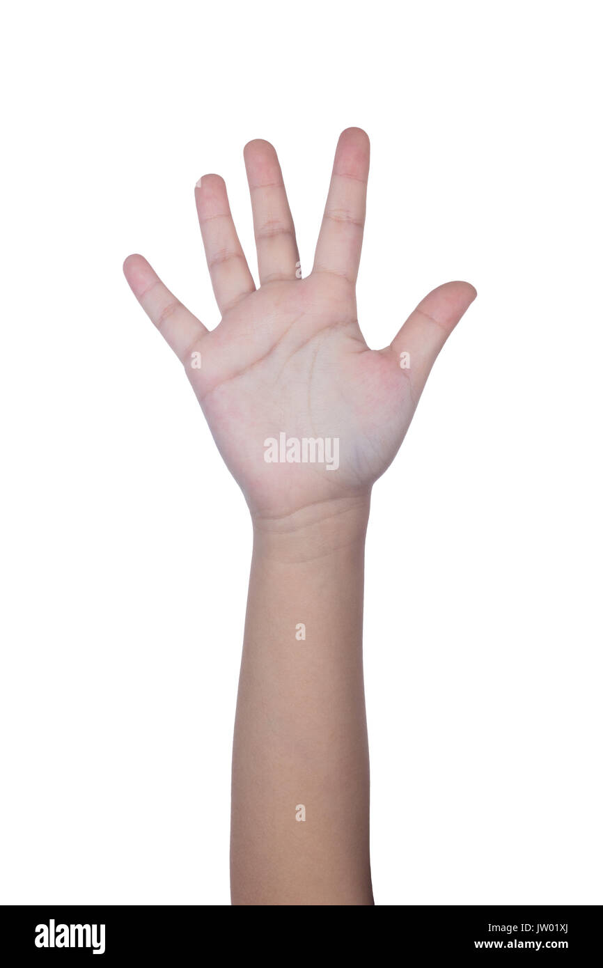 Hand stop five fingers gesture -Fotos und -Bildmaterial in hoher ...