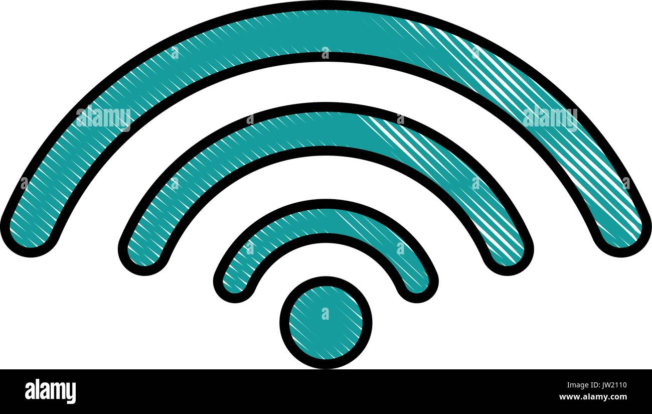 WiFi Zeichen Symbol auf weißem Hintergrund-Vektor-illustration Stock ...
