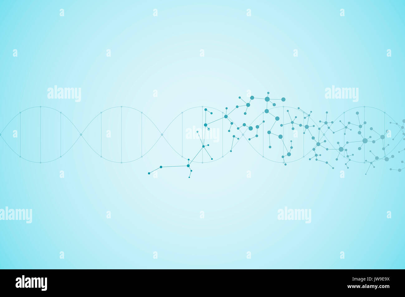 Molekül-Struktur Dna und Neuronen, verbundene Linien mit Punkten ...