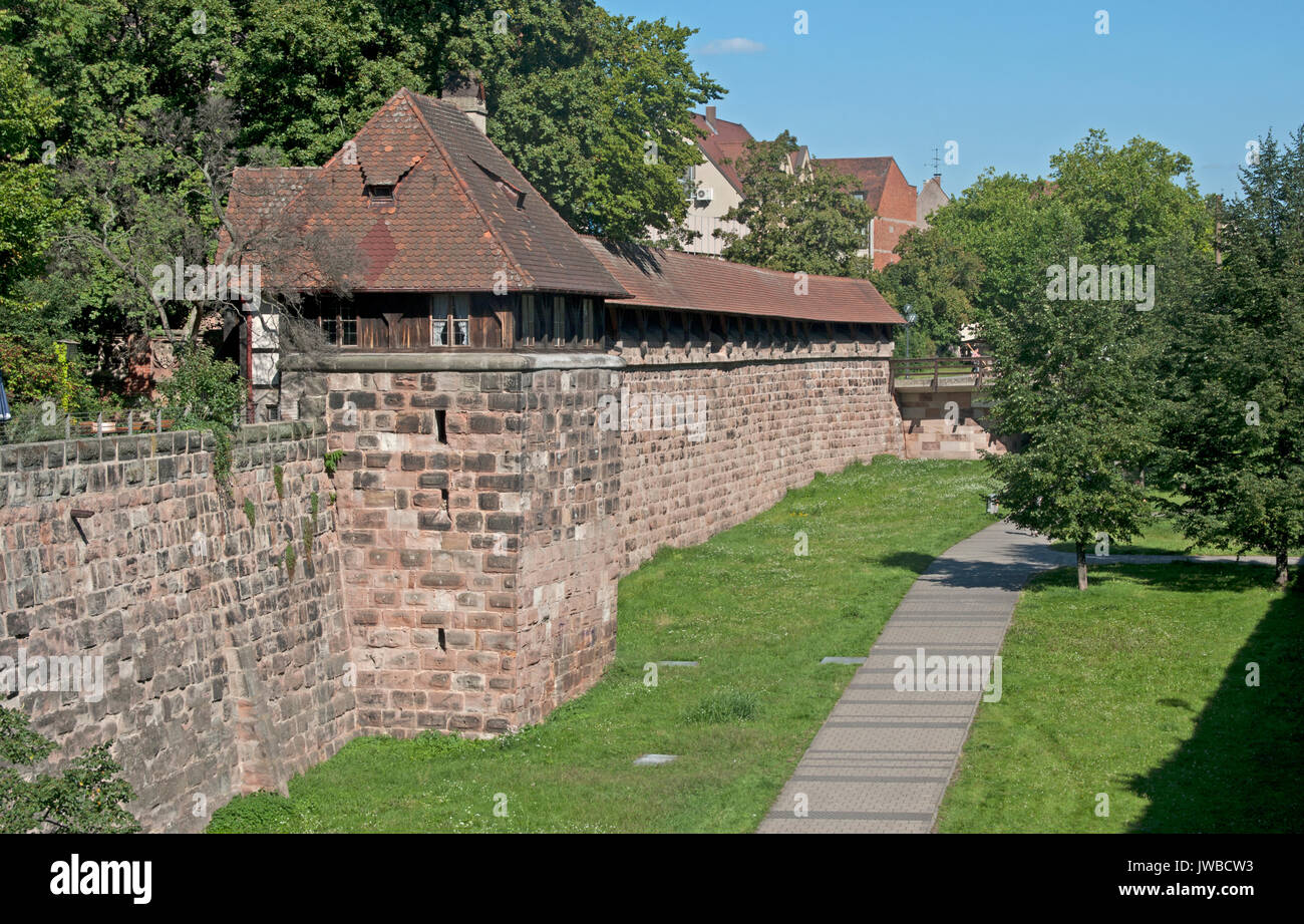 Nürnberg, (Nürnberg) Stadtmauer, Bayern, Deutschland Stockfotografie ...