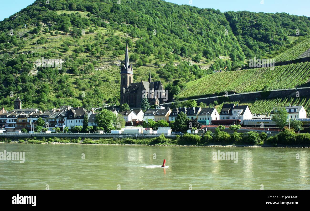 Das Dorf von Kaub, Rheinland, Deutschland Stockfotografie - Alamy