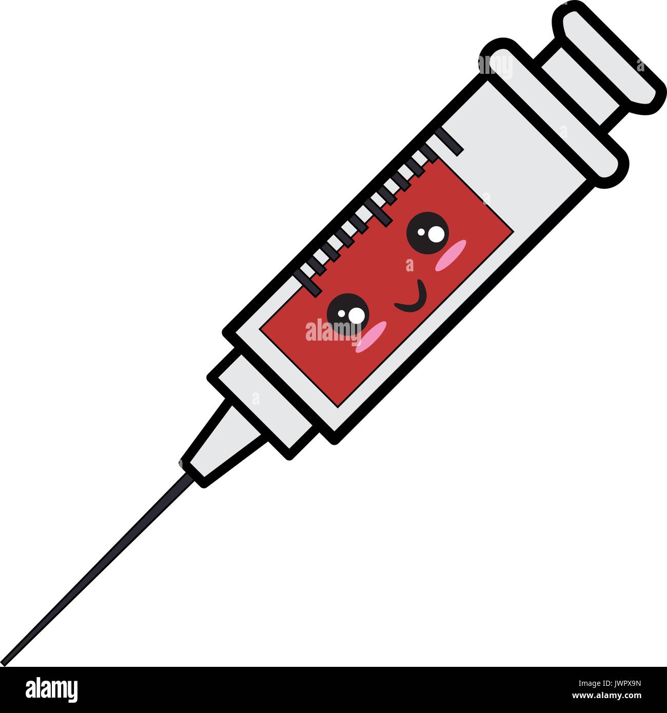 Nadel medizinische Symbol kawaii cartoon Vector Illustration graphic ...