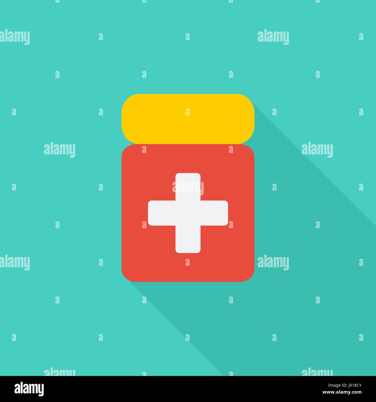 Droge-Symbol. Flache Vektor zugehörige Symbol mit langen Schatten für ...