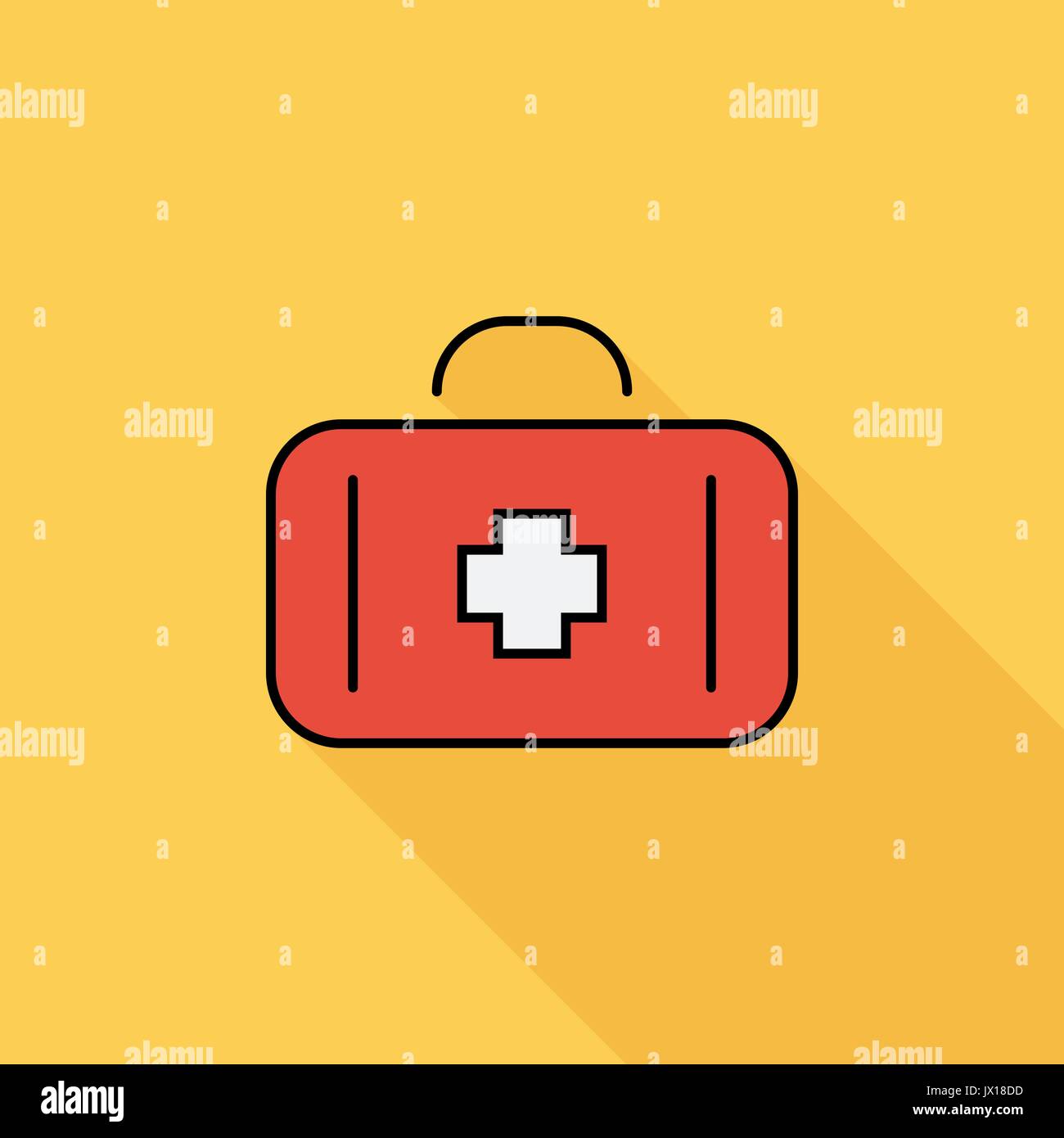 Erste-Hilfe-Symbol. Flache Vektor zugehörige Symbol mit langen Schatten ...