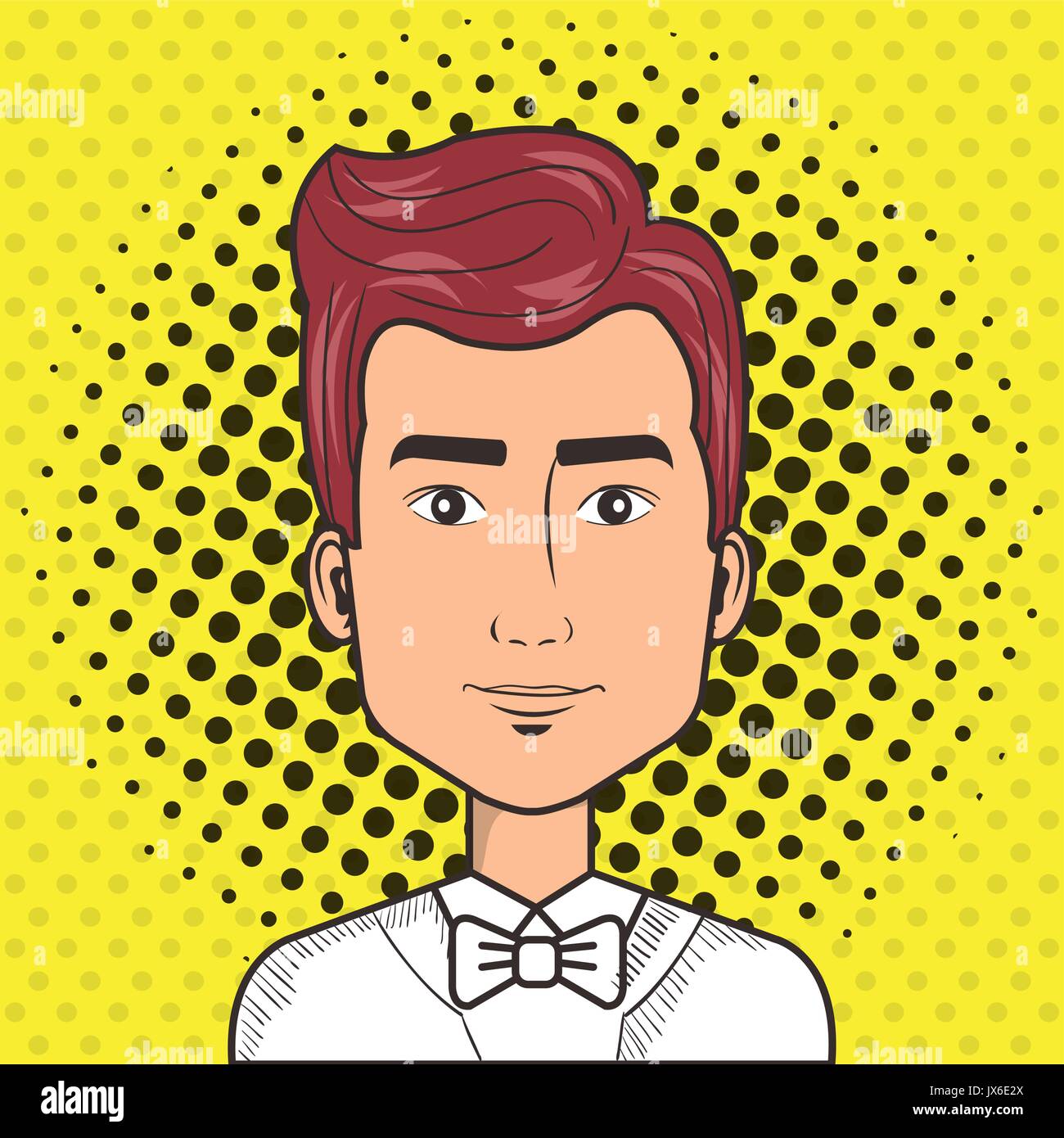 Mann Gesicht in einem Cartoon pop art Comic Stil Vektor Abbildung ...