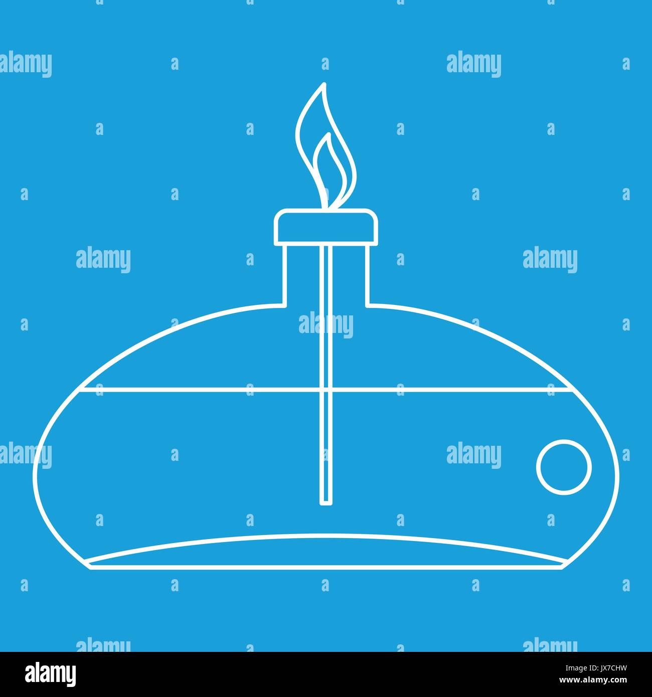 Chemischen Brenner Symbol, Umriss-Stil Stock-Vektorgrafik - Alamy