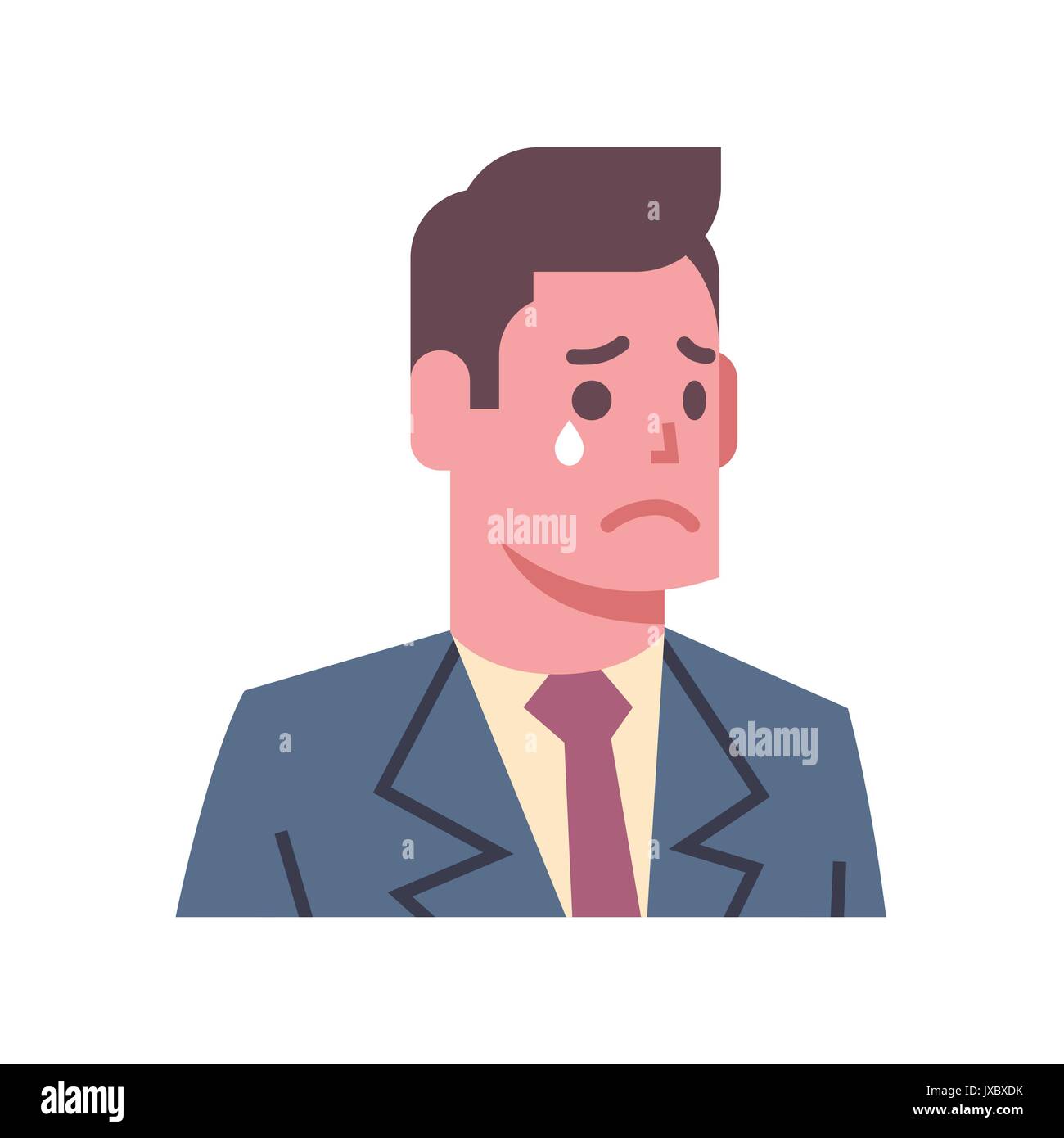 Weinendes manngesicht Stock-Vektorgrafiken kaufen - Alamy