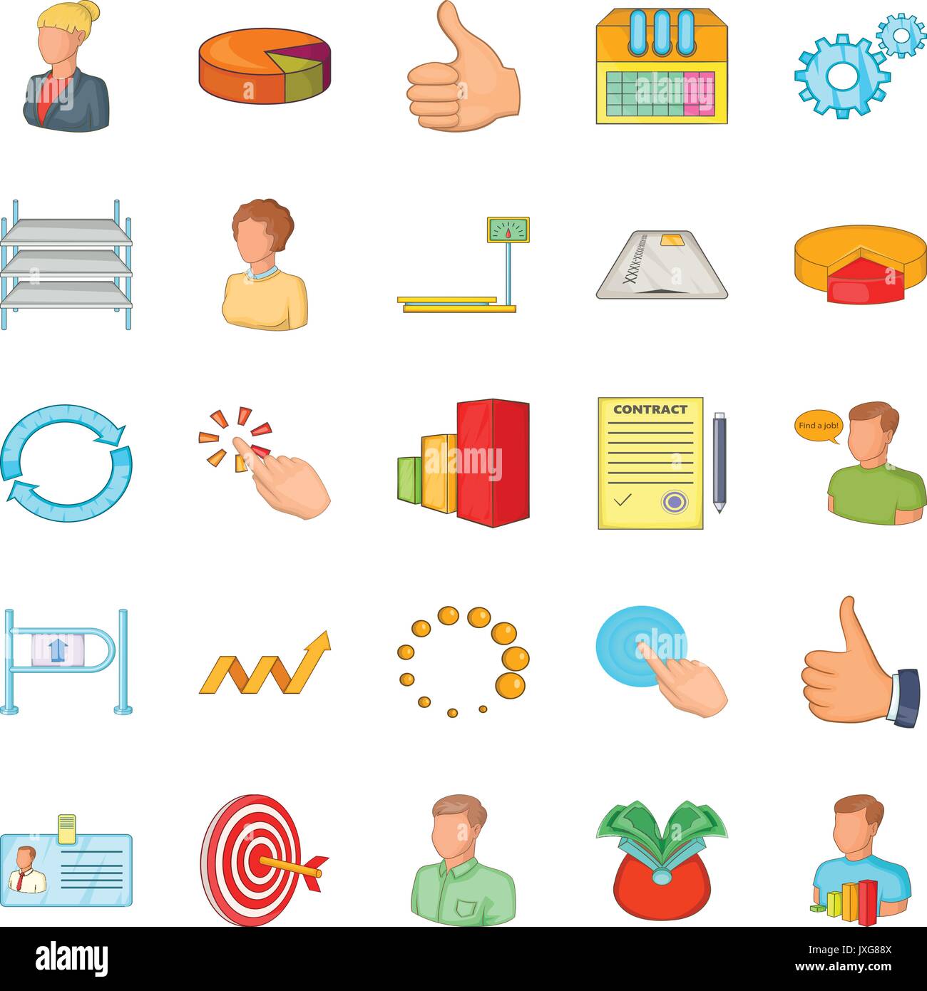 Aktiengesellschaft Symbole, Cartoon Stil Stock-Vektorgrafik - Alamy