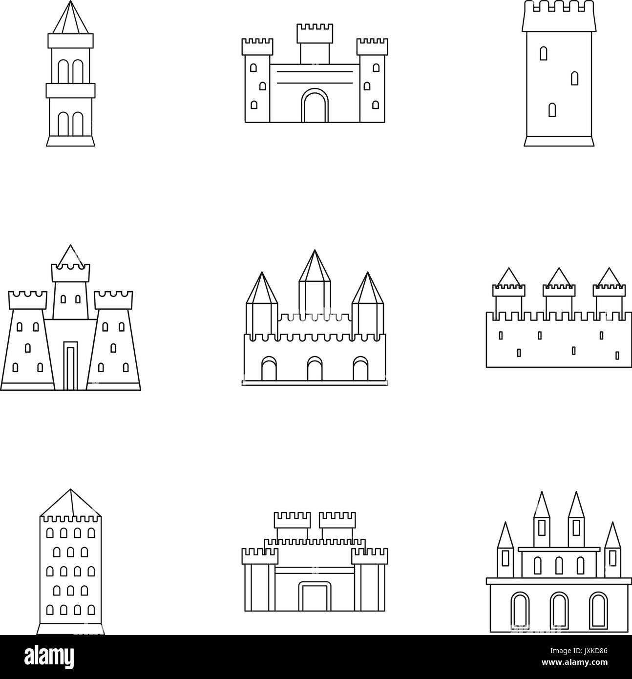 Burgen burgen burgen burgen wahrzeichen Stock-Vektorgrafiken kaufen ...