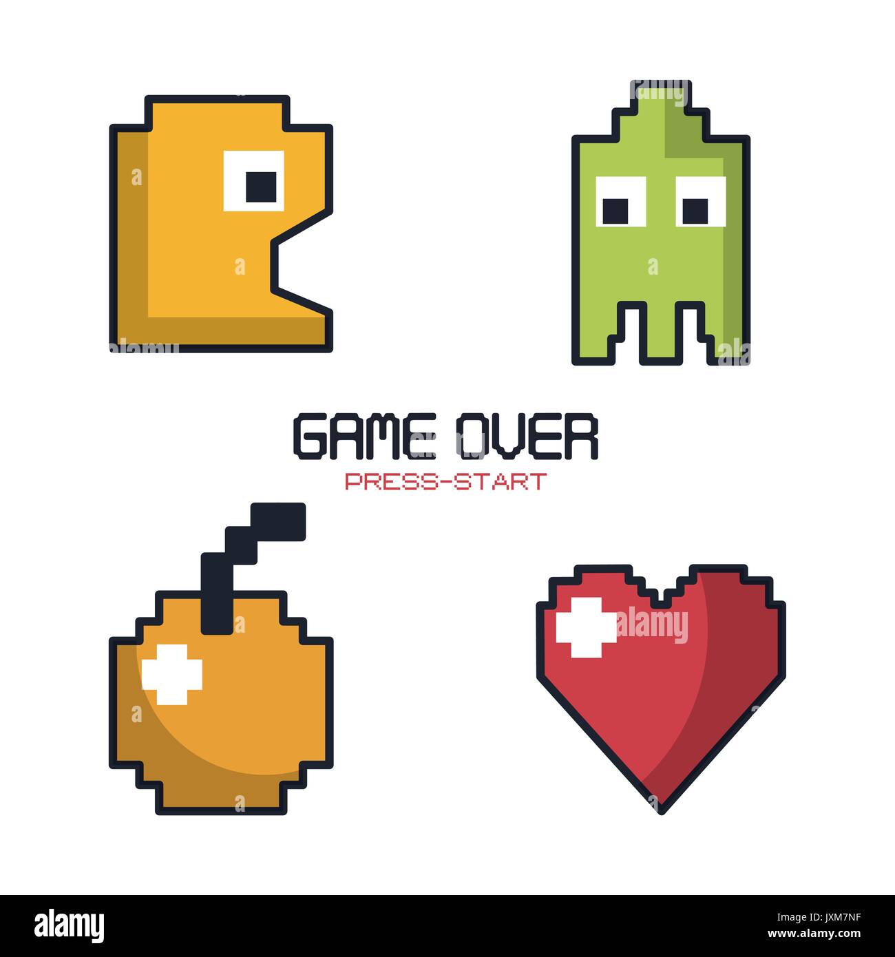Pacman symbol Stock-Vektorgrafiken kaufen - Alamy