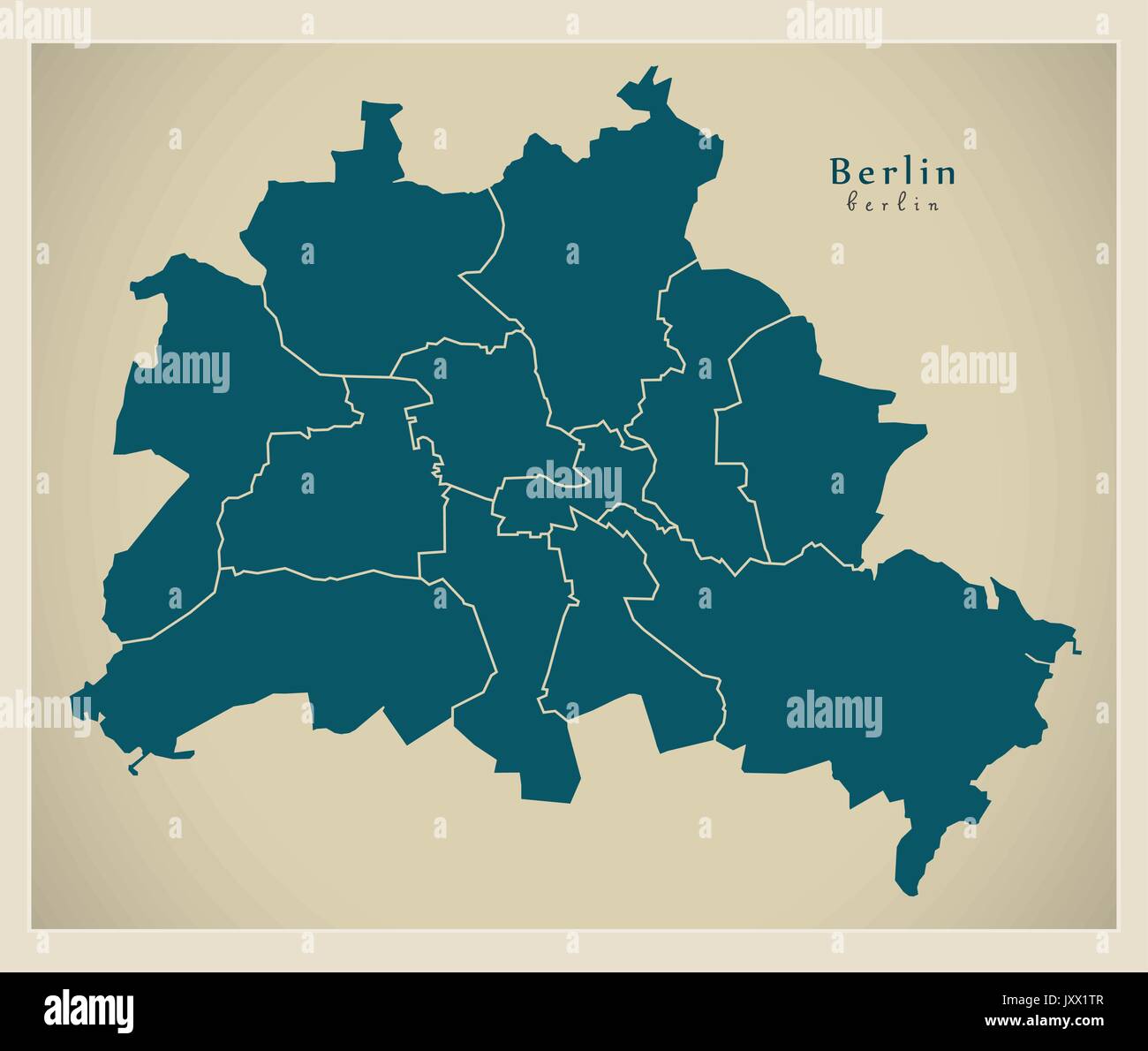 Moderne Stadtplan - Berlin City Deutschland mit Gemeinden DE Stock ...
