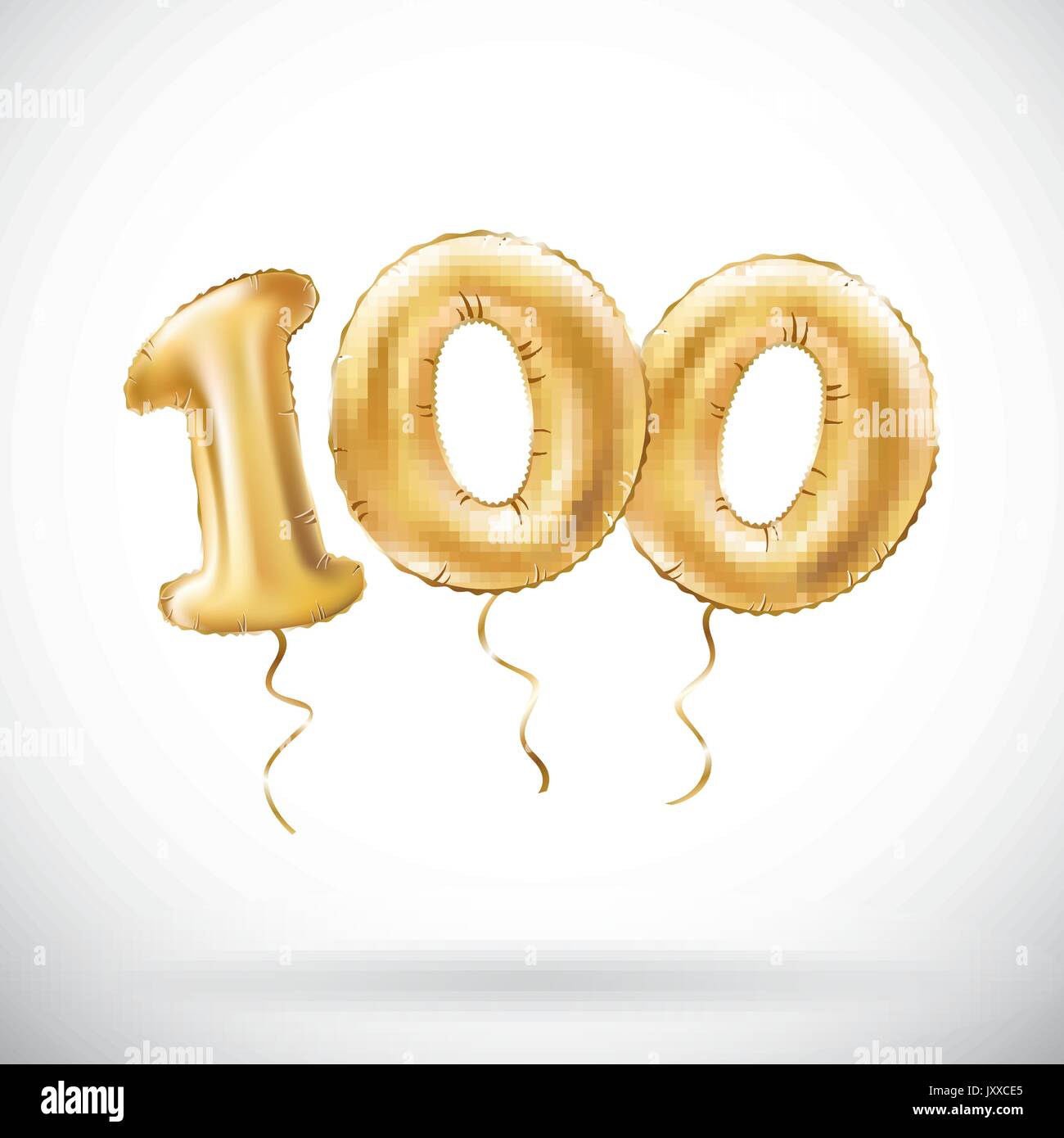 Vektor Goldene Zahl 100 metallic Ballon. Party Dekoration goldene ... Vektor Goldene Zahl 100 metallic Ballon. Party Dekoration goldene ...