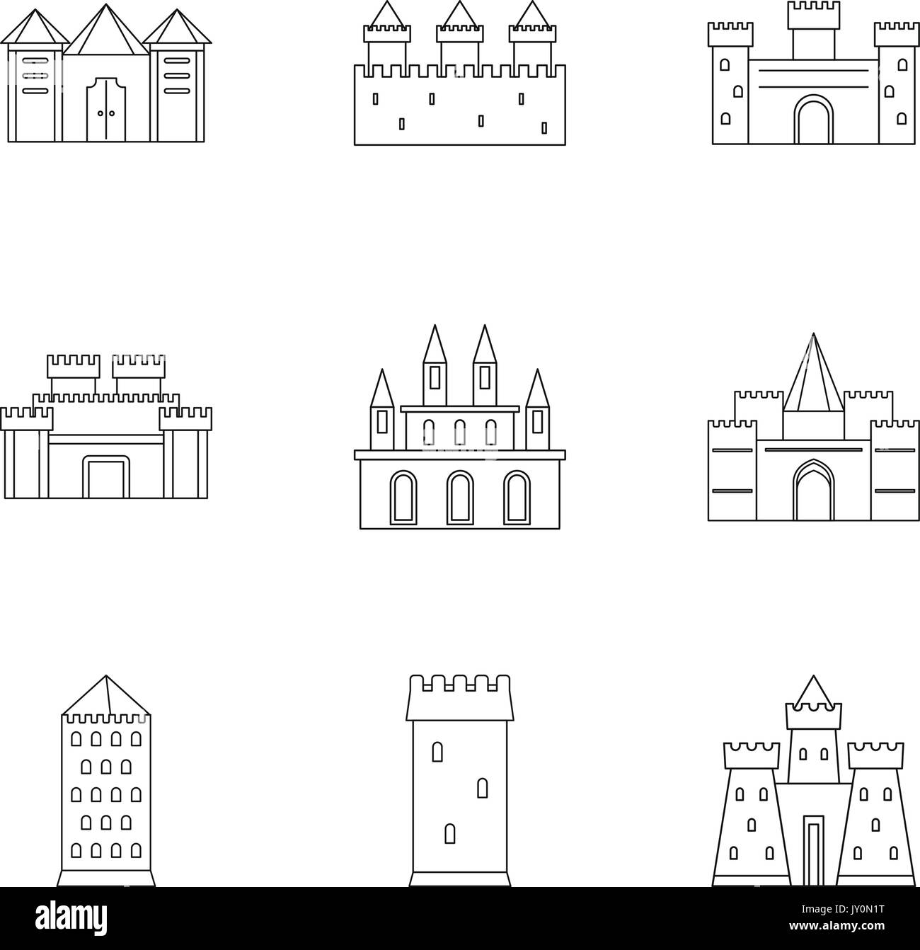 Burgen burgen burgen burgen wahrzeichen Stock-Vektorgrafiken kaufen ...