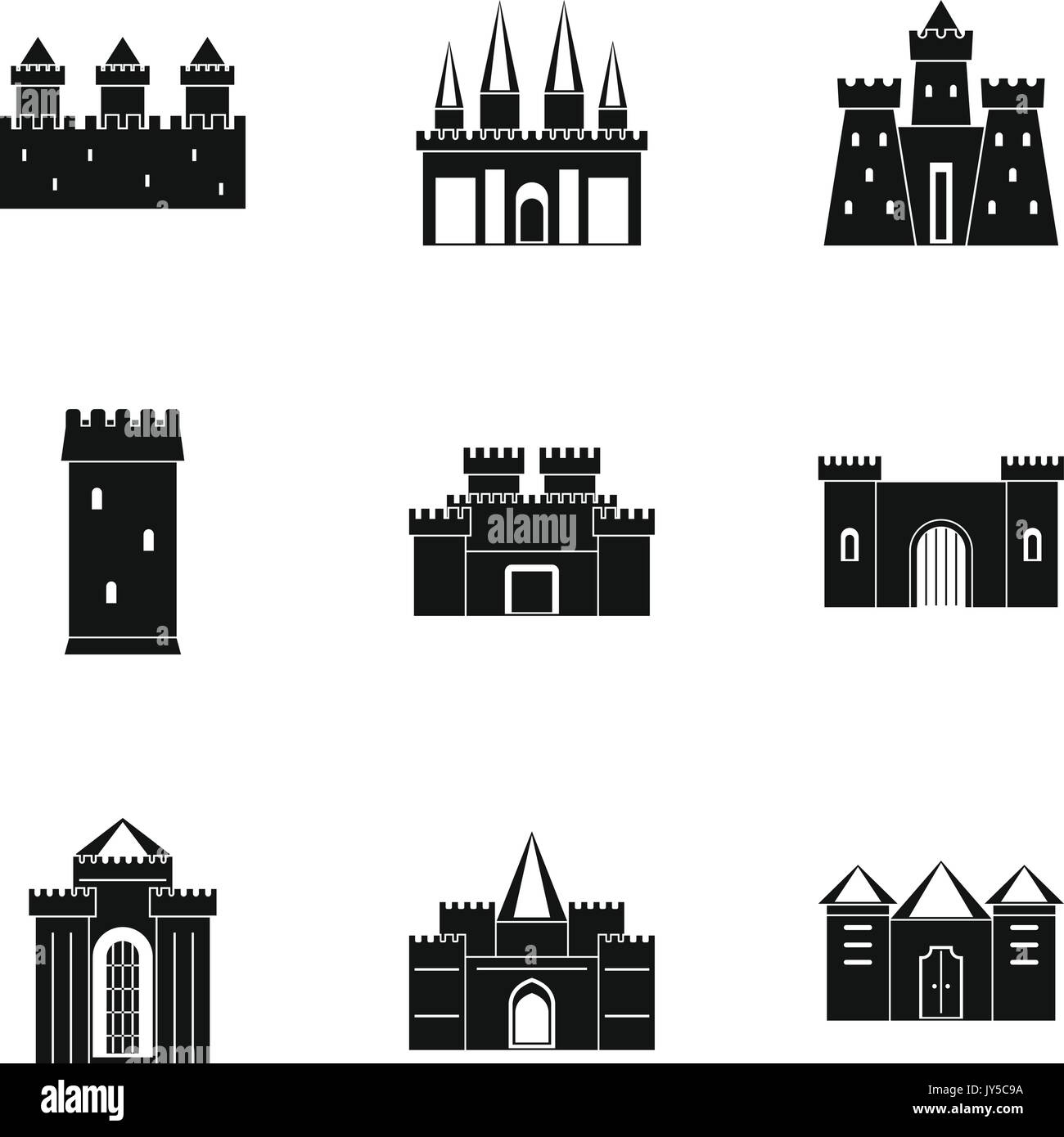 Burgen burgen burgen burgen wahrzeichen Stock-Vektorgrafiken kaufen - Alamy