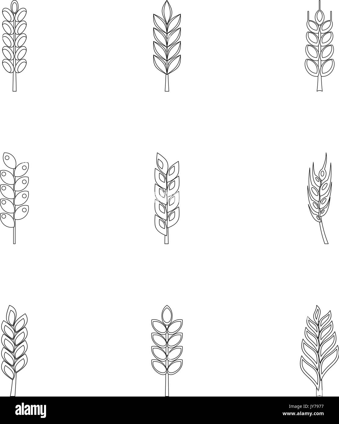 Getreide Icon Set, outline Style Stock-Vektorgrafik - Alamy
