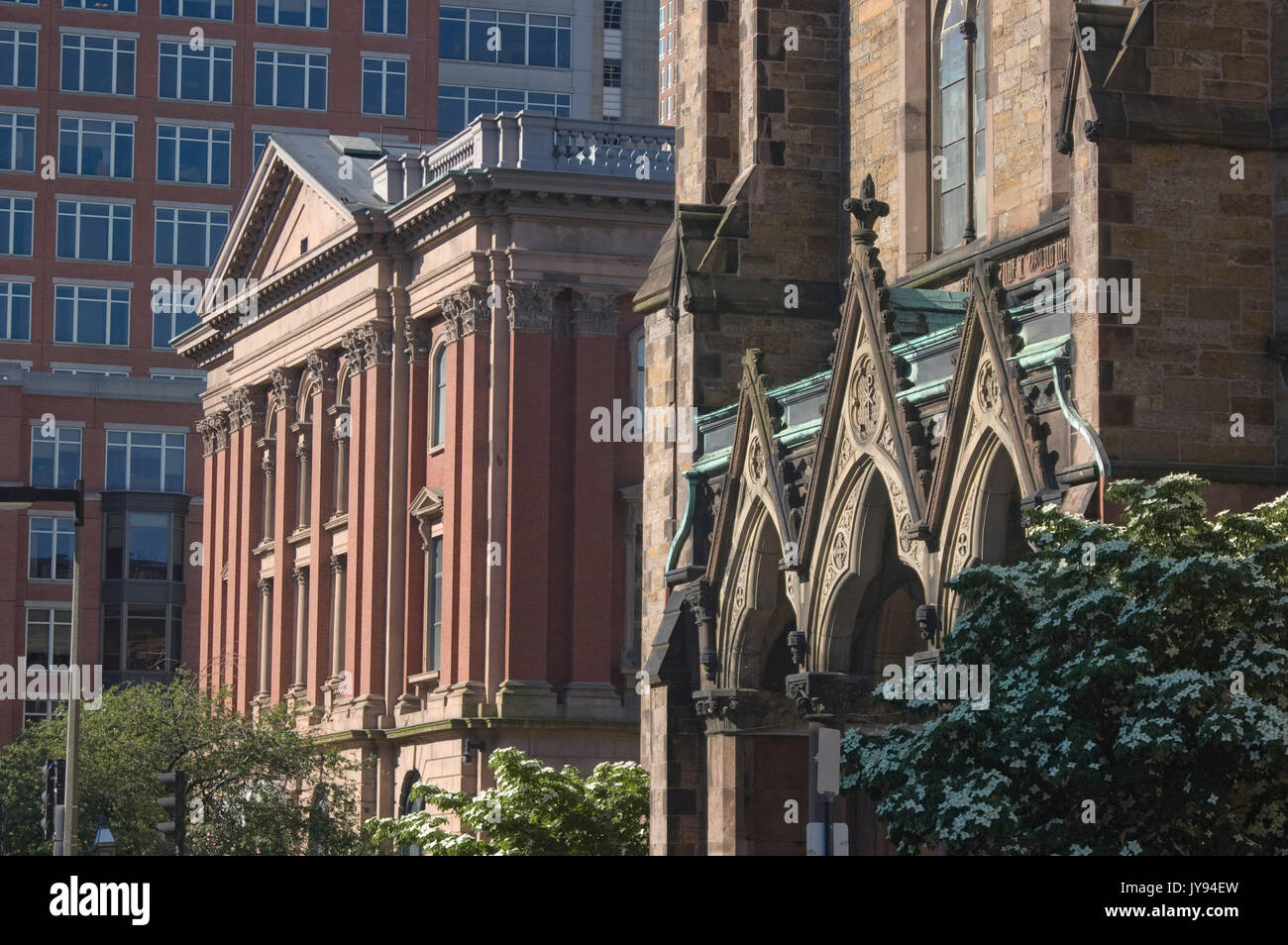 Klassische Architektur entlang der Berkeley Street in Boston's Back Bay ...