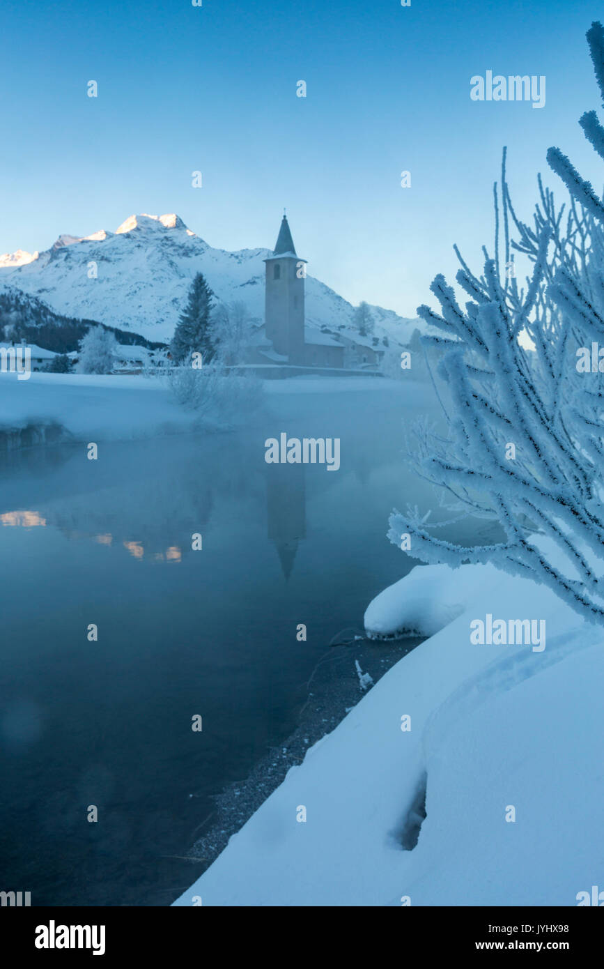 Switzerland engadine sils maria winter landscape -Fotos und ...