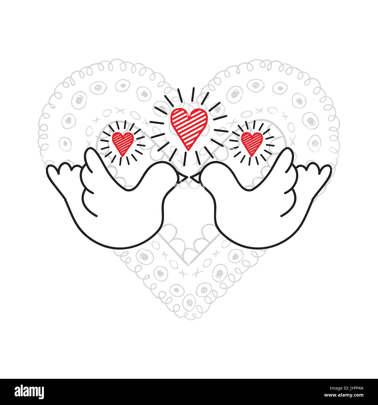 Love card heart doves vector -Fotos und -Bildmaterial in hoher ...