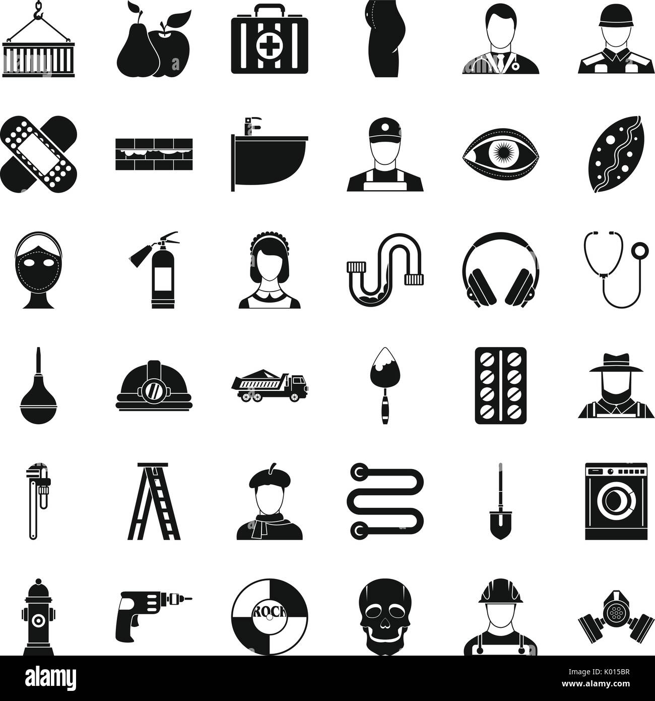 Nützliche beruf Symbole gesetzt, einfachen Stil Stock-Vektorgrafik - Alamy