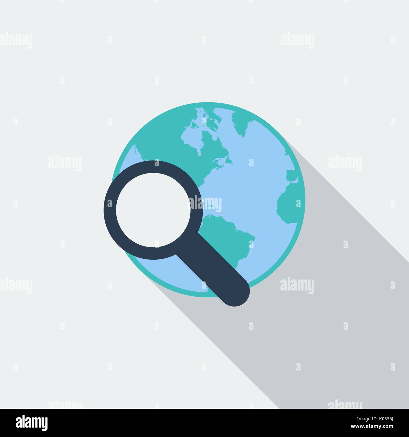 Globale Suche Symbol. Flache Vektor verwandte Symbol mit langen ...