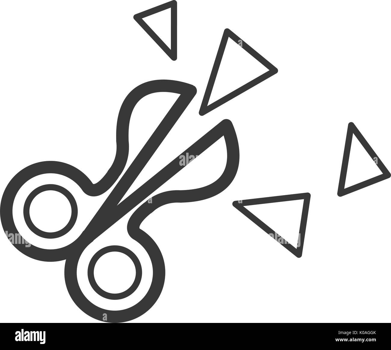 Schere symbol mit trennlinie Schwarzweiß-Stockfotos und -bilder - Alamy