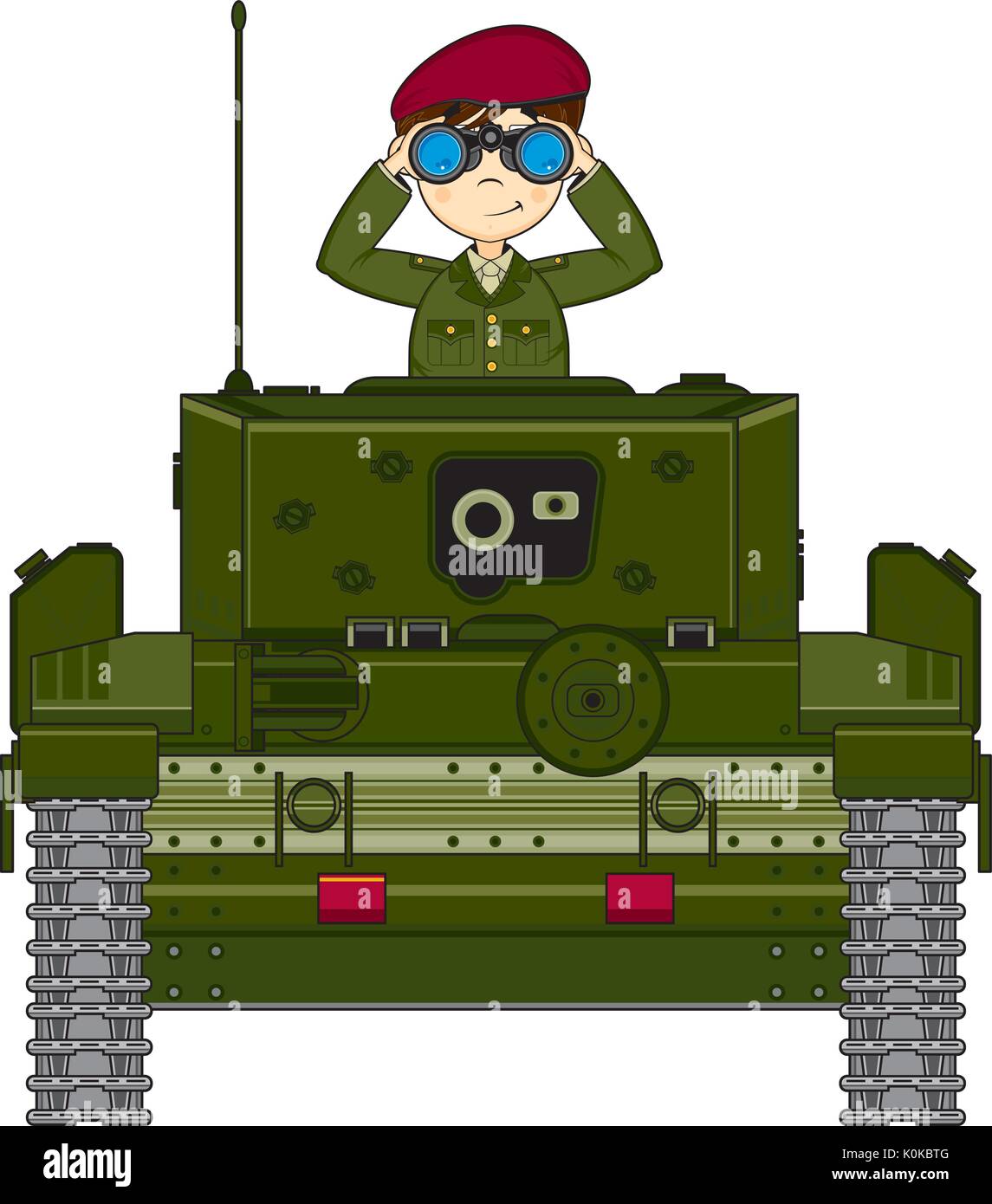 Cartoon Militär Panzer und Soldaten Vector Illustration Stock ...