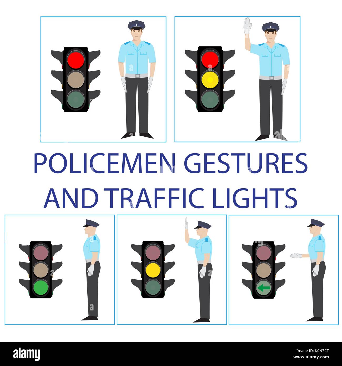 Handzeichen der polizei Stock-Vektorgrafiken kaufen - Alamy