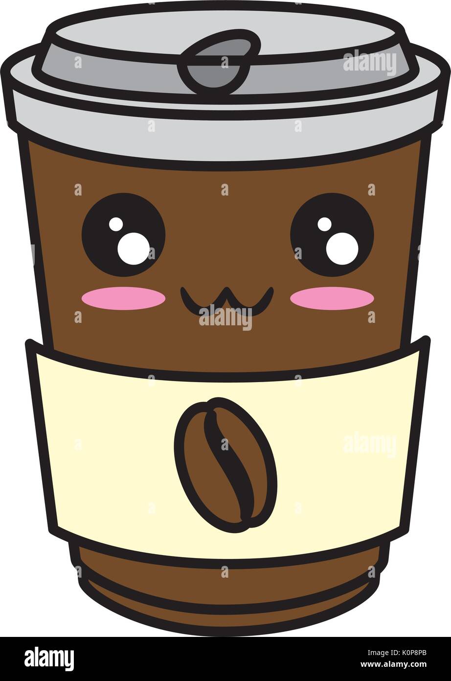 Coffee to go Kawaii cute Cartoon Stock Vektorgrafik Alamy