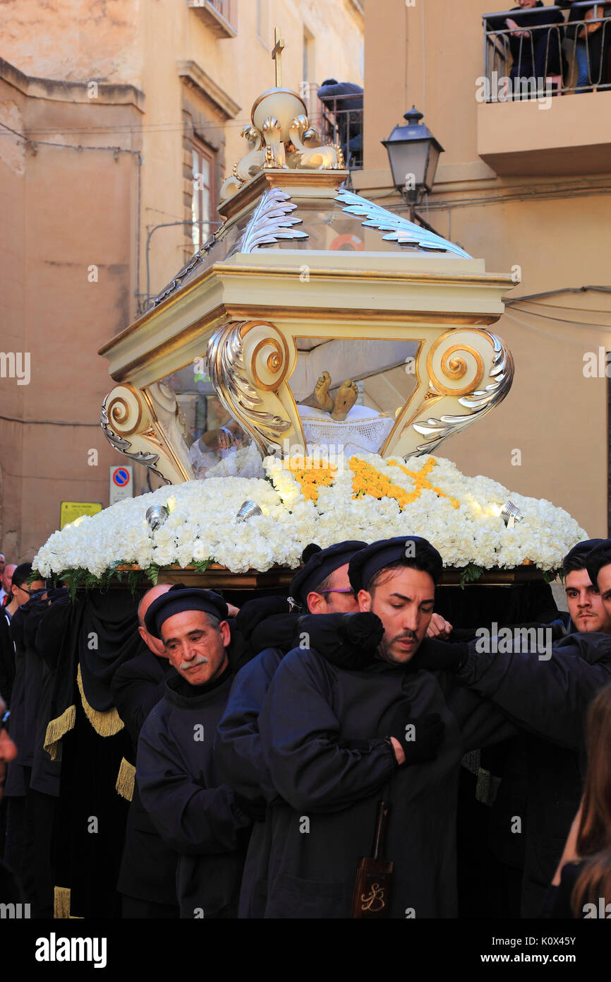 Sizilien, Altstadt von Trapani, Karfreitag Geheimnis Prozession La ...