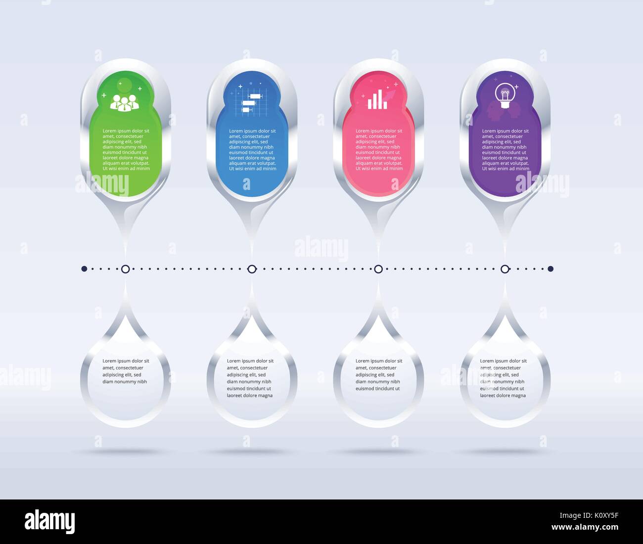 Geschäftlicher Daten Visualisierung. Prozessablauf. Abstrakte Elemente ...