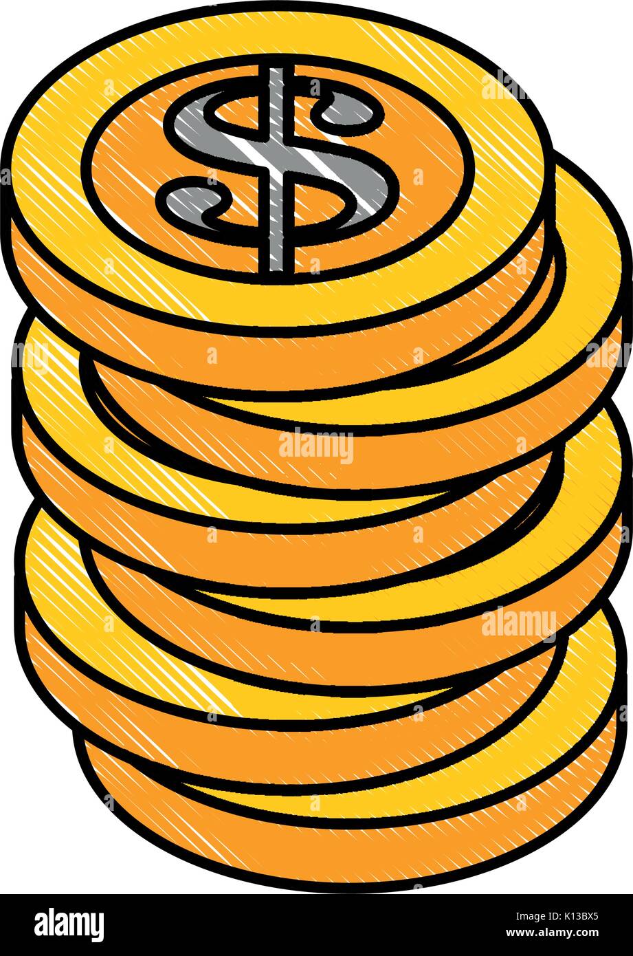 Geld Münzen Symbol auf weißem Hintergrund-Vektor-illustration Stock ...