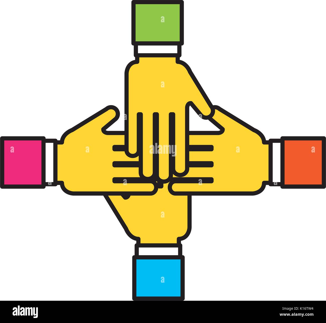 Hände menschlichen Teamarbeit Symbol Stock-Vektorgrafik - Alamy