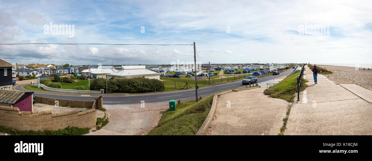 Campingplatz am Camber Sands, East Sussex, Großbritannien ...