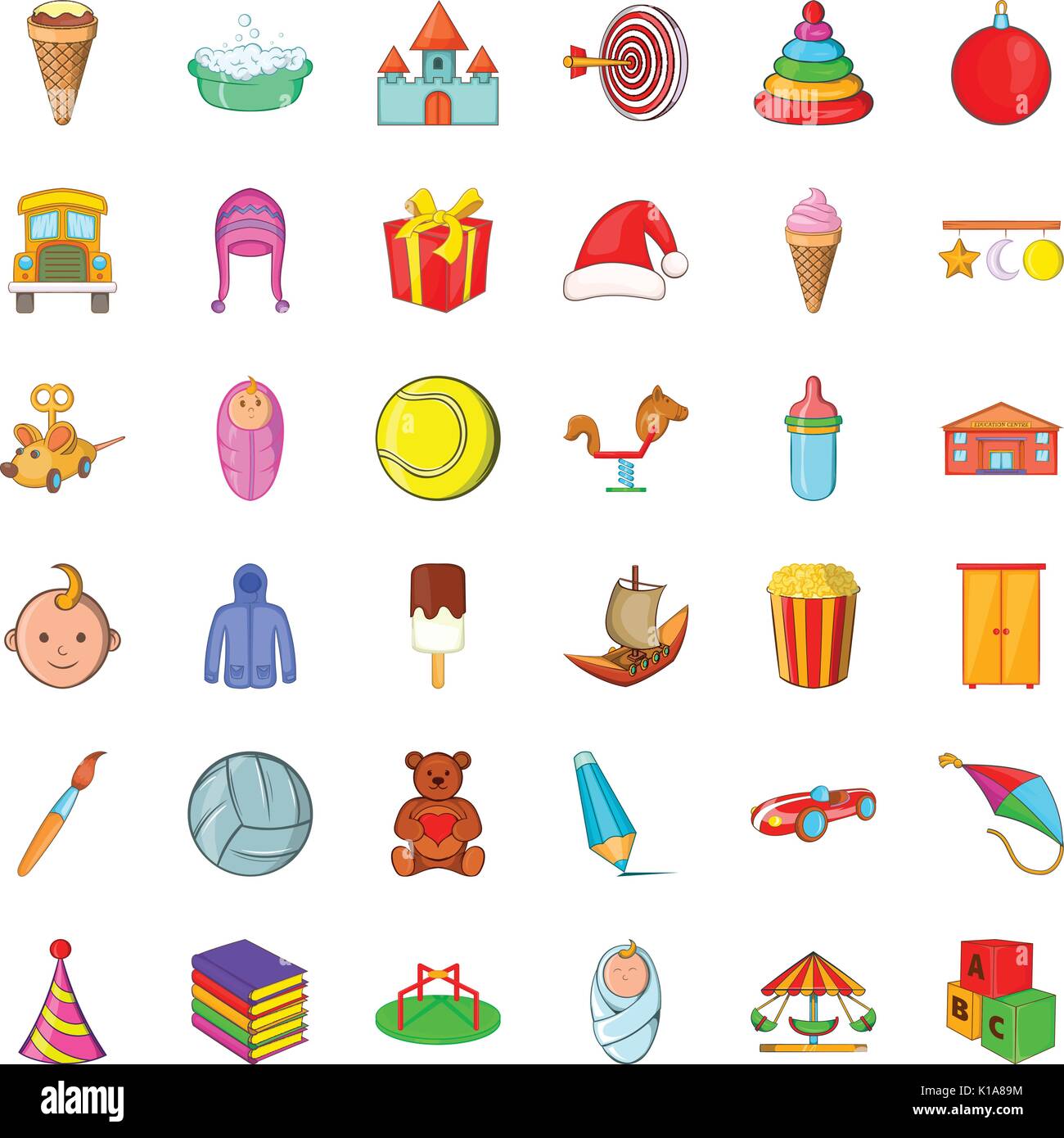 Abc Symbole, Cartoon Stil Stock-Vektorgrafik - Alamy