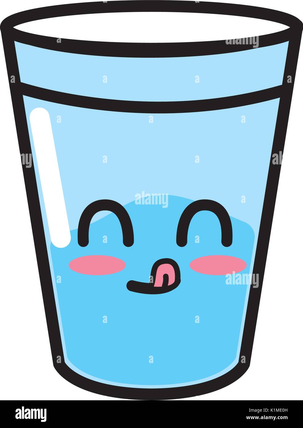 Kawaii süß Lustig Wasser Glas Stock-Vektorgrafik - Alamy