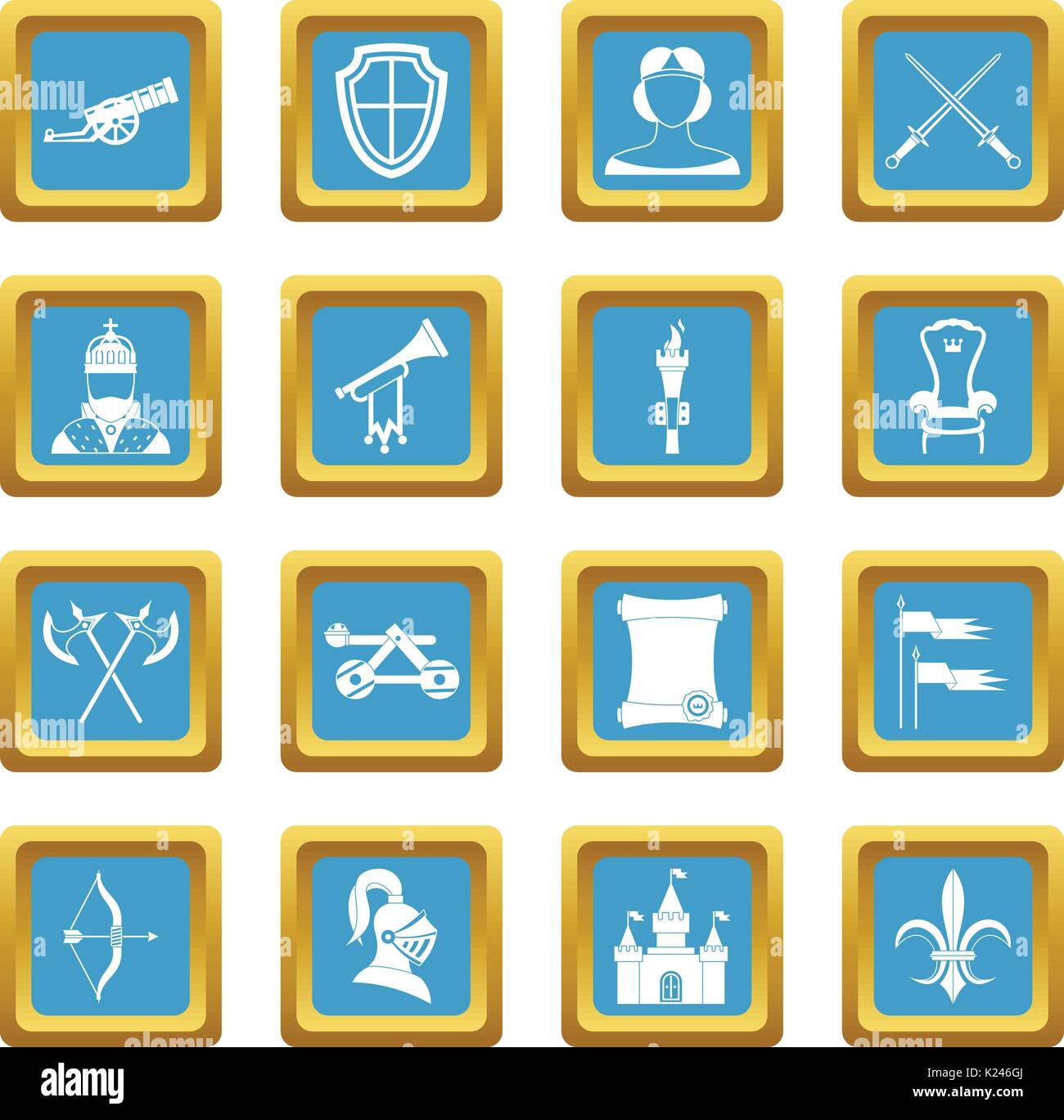 Ritter mittelalterliche Symbole azure Stock-Vektorgrafik - Alamy