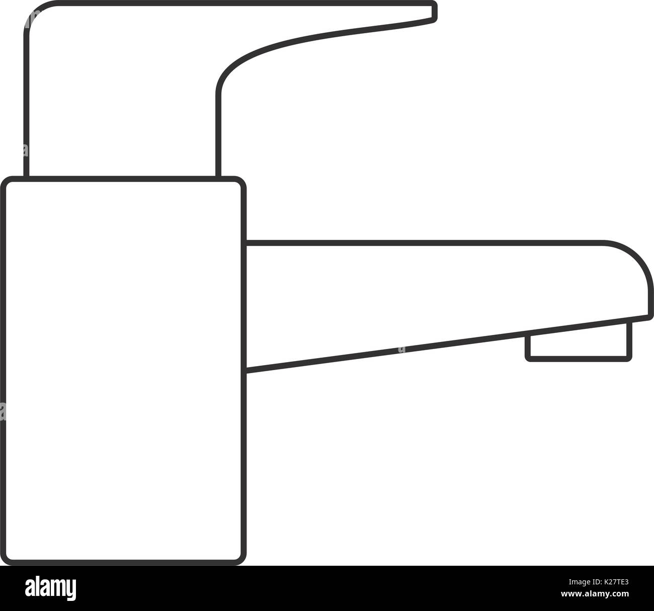 Badewanne Armatur Symbol auf weißem Hintergrund Vector Illustration ...