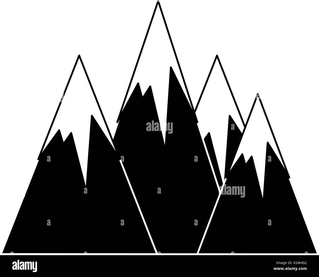 Alpen Symbol auf weißem Hintergrund Vector Illustration Stock ...