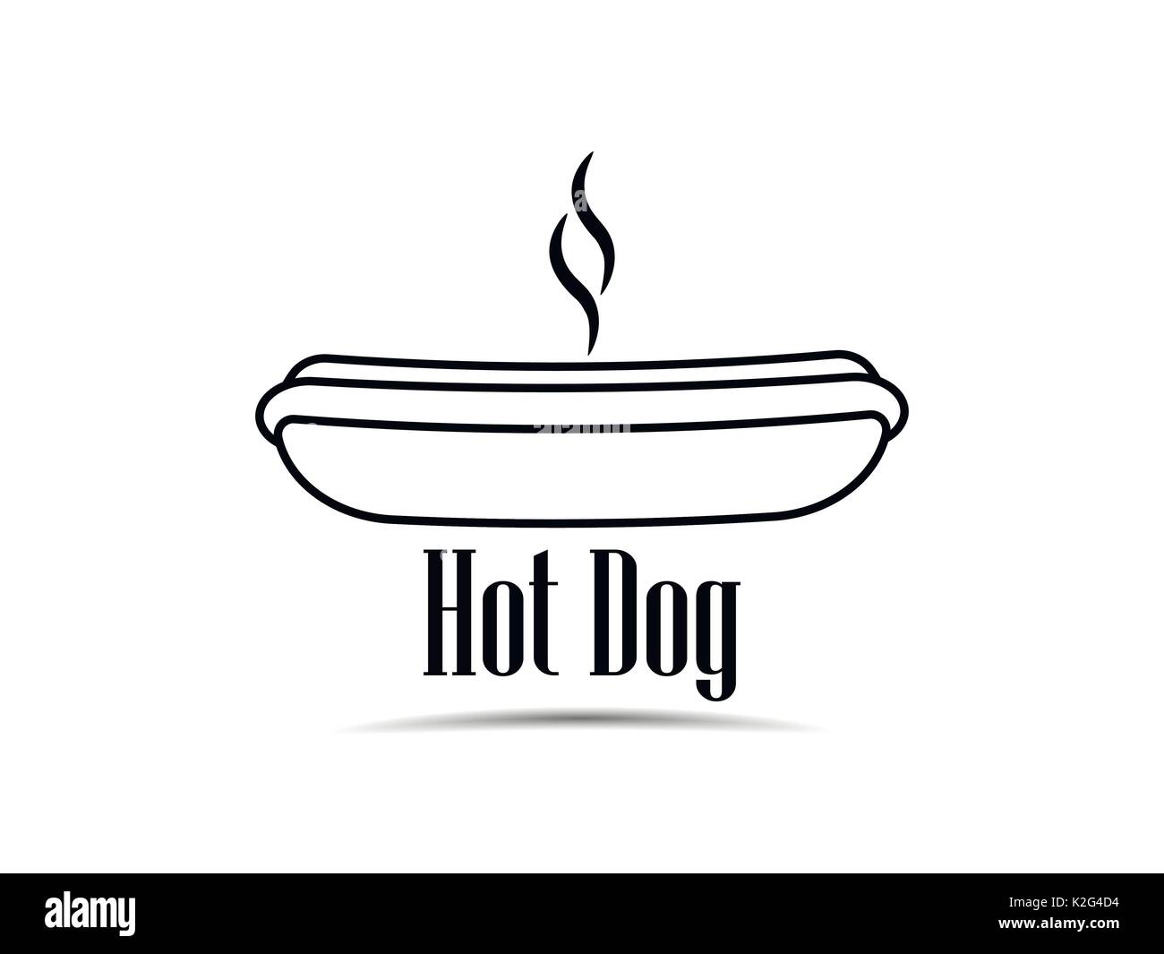 Hot dog Symbol auf weißem Hintergrund. Fast food. Vector Illustration ...