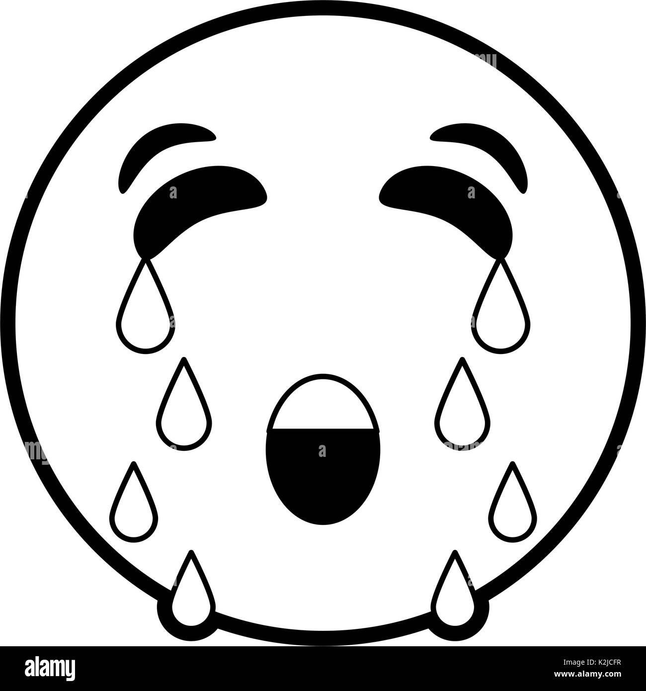 Cartoon Gesicht weinen Emoticon Karikatur und Charakter Thema isolierte ...