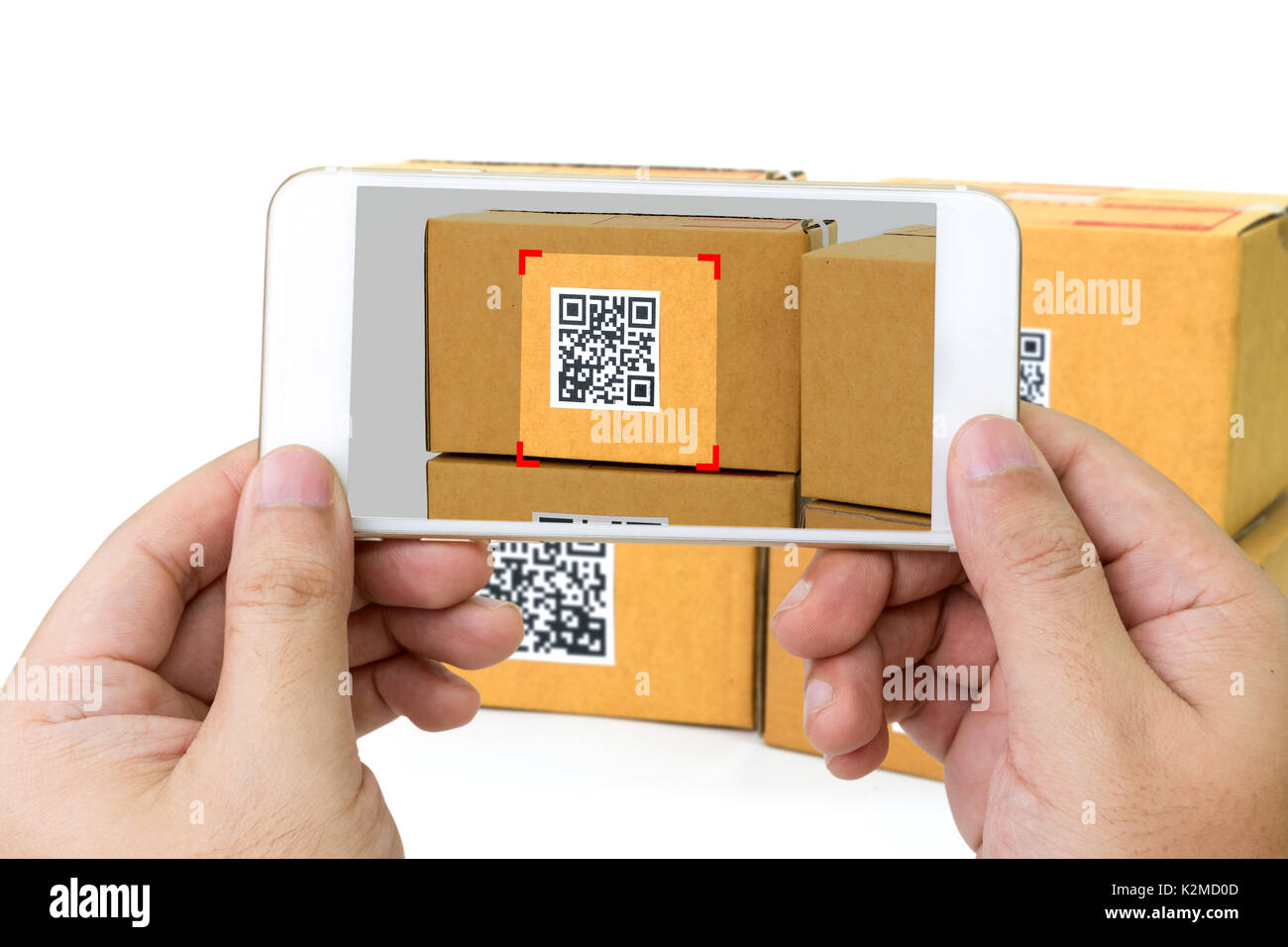 Qr-code Zahlung, Online-Shopping, bargeldlose Technologie Konzept. Hand ...