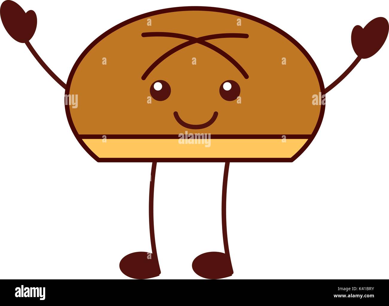 Cartoon Brötchen Brot Lebensmittel kawaii Lustig Stock-Vektorgrafik - Alamy