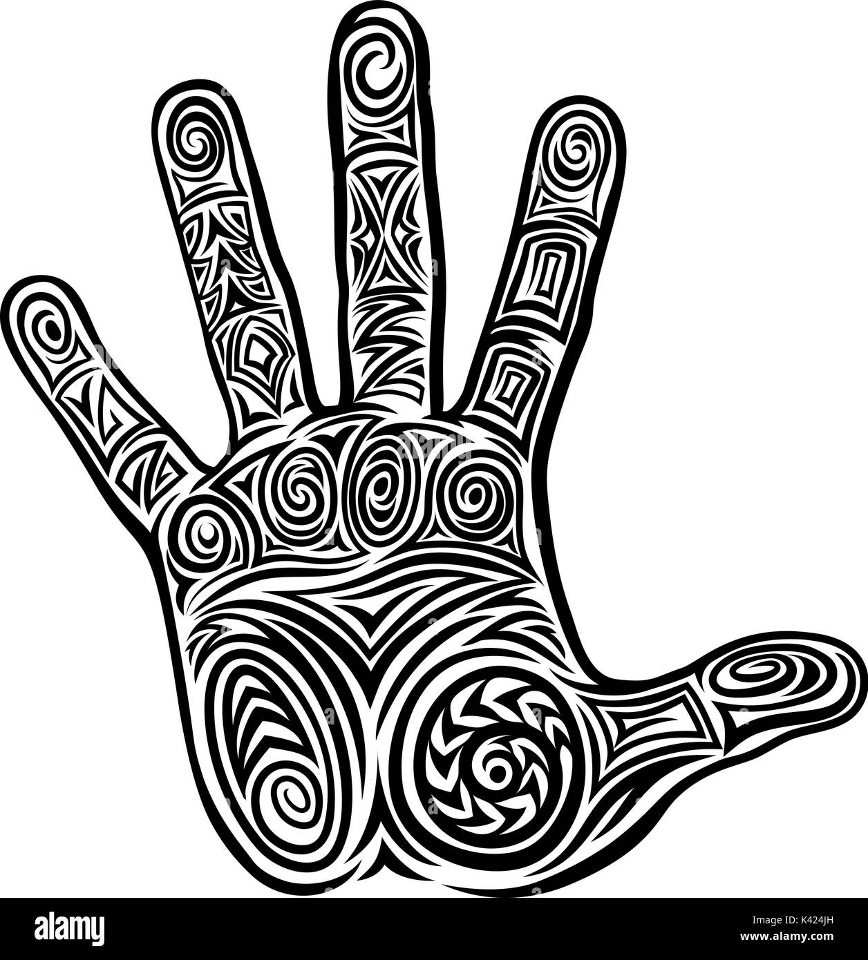 Abstrakte Hand Konzept Muster Stock-Vektorgrafik - Alamy