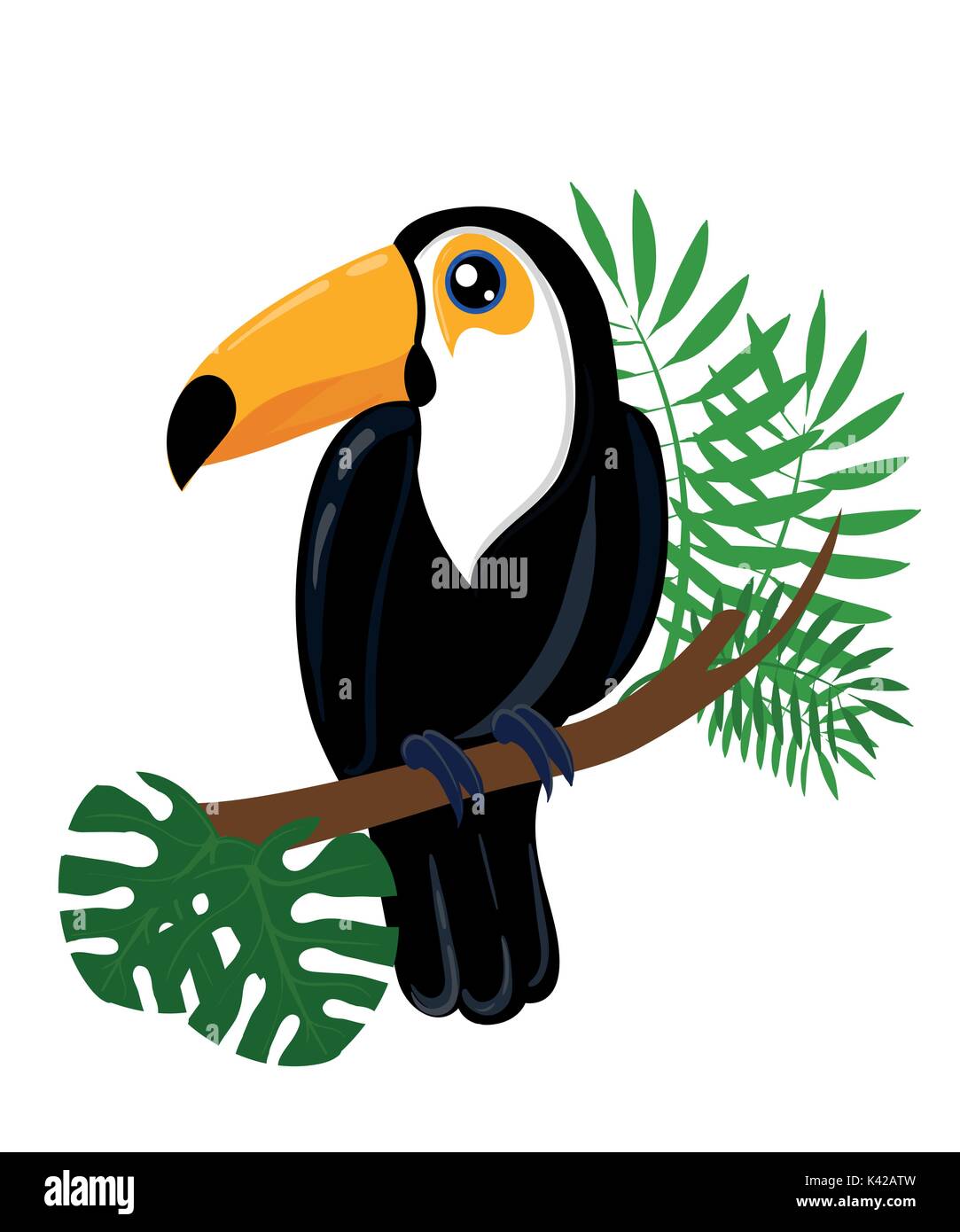 Toucan bird cartoon Charakter. Cute toucan Flachbild Vektor auf Weiß ... Toucan bird cartoon Charakter. Cute toucan Flachbild Vektor auf Weiß ...