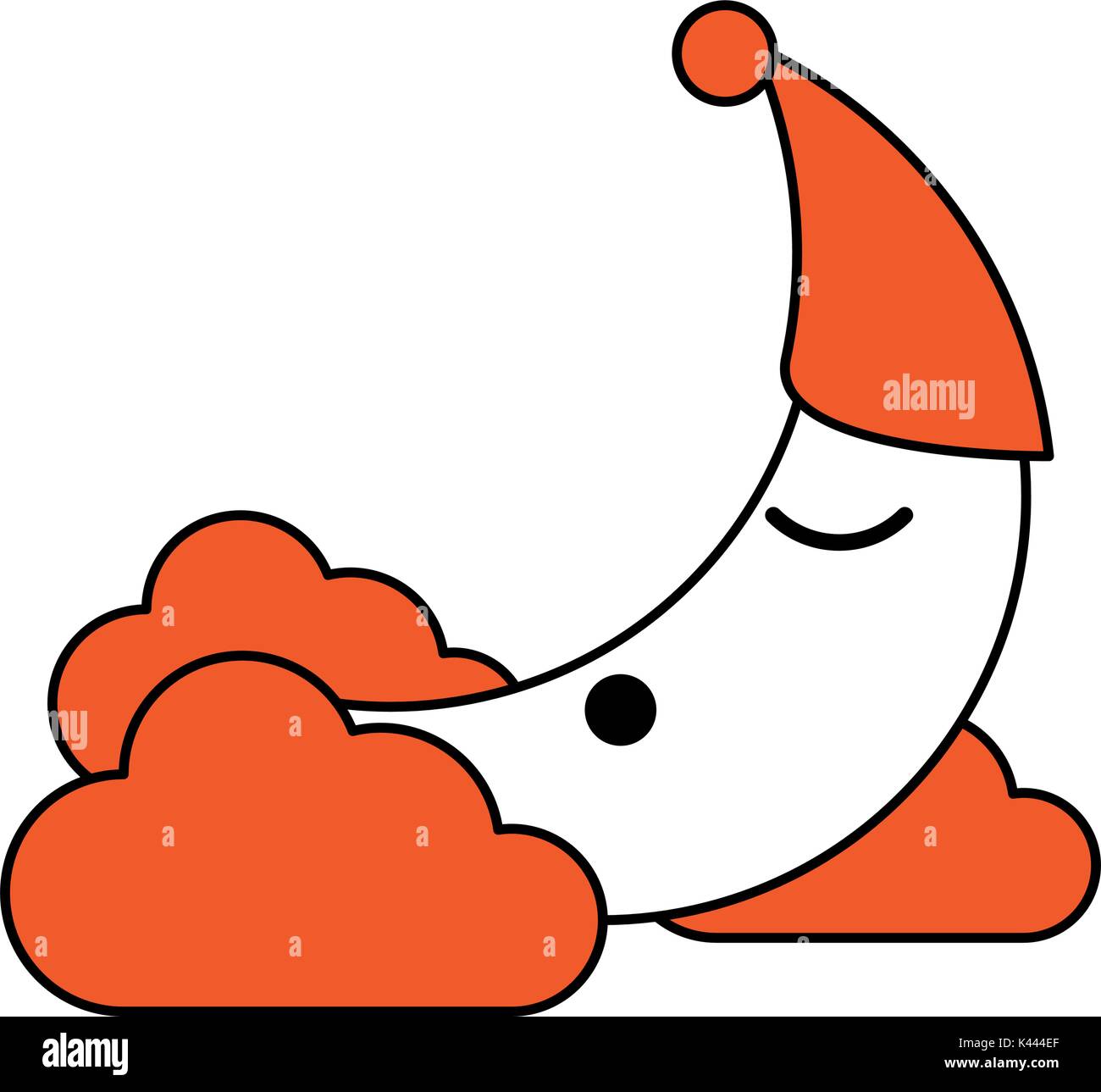 Mond und Wolken Cartoon Stock-Vektorgrafik - Alamy