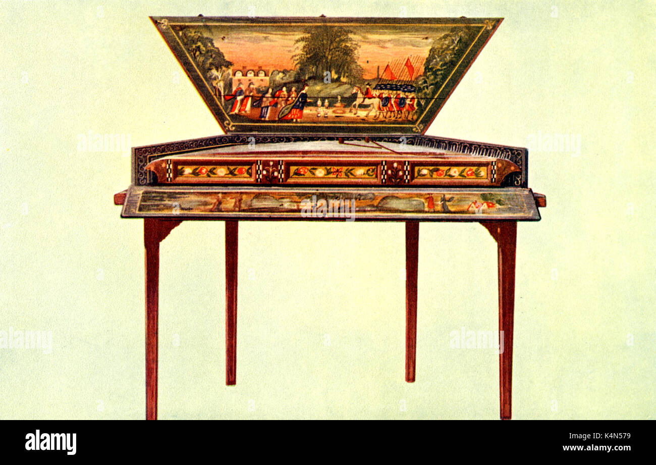 Instrumente - früh - HACKBRETT 17 thC Hackbrett, mit bemalten Deckel ...